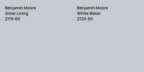 Benjamin Moore Silver Lining vs. Benjamin Moore Coventry Gray comparison