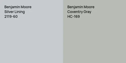 Benjamin Moore Silver Lining vs. Benjamin Moore Silver Gray comparison