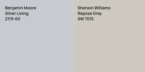 Benjamin Moore Silver Lining vs. Benjamin Moore Gray Cloud comparison