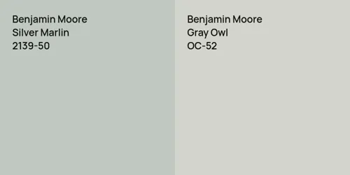 Benjamin Moore Silver Marlin vs. Benjamin Moore Sea Froth comparison