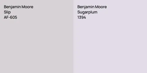 Benjamin Moore Slip vs. Benjamin Moore Winter Gray comparison