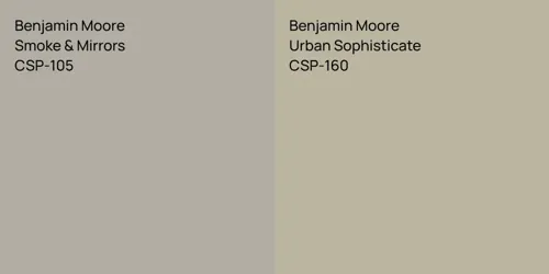 Benjamin Moore Smoke & Mirrors vs. Benjamin Moore Museum Piece comparison