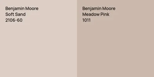 Benjamin Moore Soft Sand vs. Benjamin Moore Mocha Cream comparison