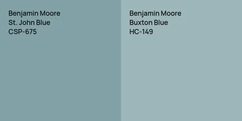 Benjamin Moore St. John Blue vs. Benjamin Moore Feather Down comparison