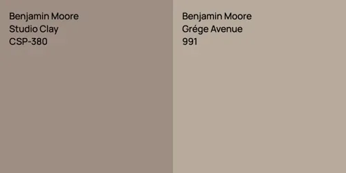 Benjamin Moore Studio Clay vs. Benjamin Moore Natural Cream comparison