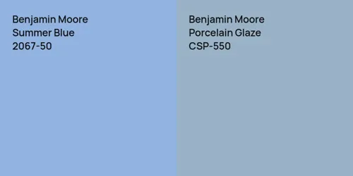 Benjamin Moore Summer Blue vs. Benjamin Moore Santorini Blue comparison