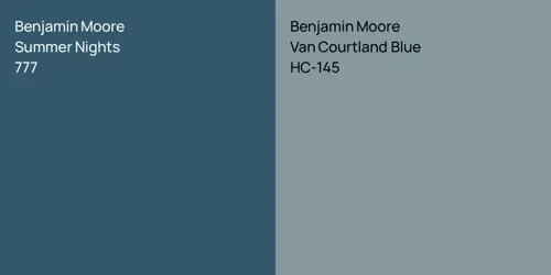 Benjamin Moore Summer Nights vs. Benjamin Moore Brush Blue comparison