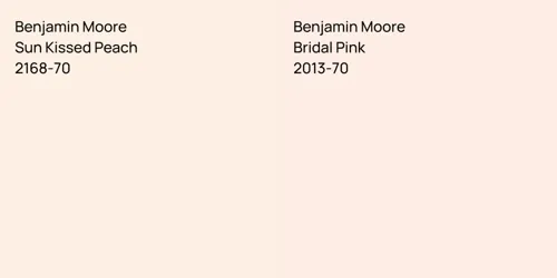 Benjamin Moore Sun Kissed Peach vs. Benjamin Moore Arizona Peach comparison