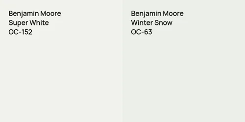 Benjamin Moore Super White vs. Benjamin Moore Snow White comparison