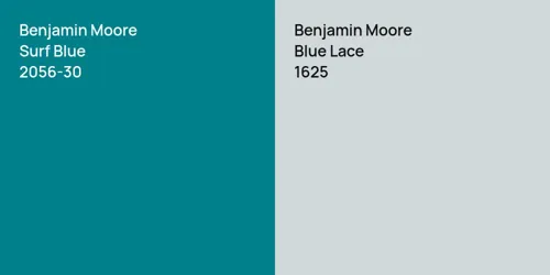Benjamin Moore Surf Blue vs. Benjamin Moore Venezuelan Sea comparison