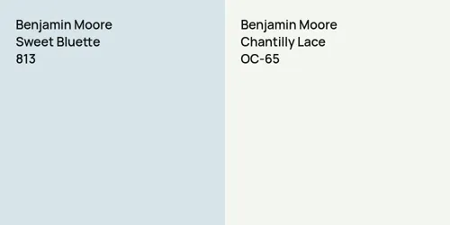 Benjamin Moore Sweet Bluette vs. Benjamin Moore White Diamond comparison