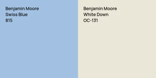 Benjamin Moore Swiss Blue vs. Benjamin Moore White Dove comparison