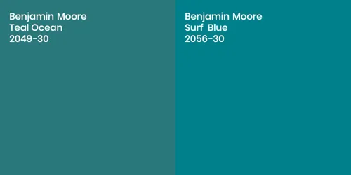 Benjamin Moore Teal Ocean vs. Benjamin Moore Ocean Spray comparison