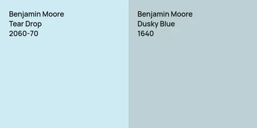 Benjamin Moore Tear Drop vs. Benjamin Moore Ocean Air comparison