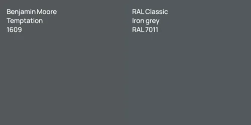 Benjamin Moore Temptation vs. RAL Classic Traffic grey B comparison