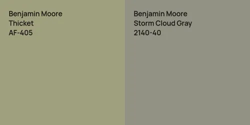 Benjamin Moore Thicket vs. Benjamin Moore Carrington Beige comparison