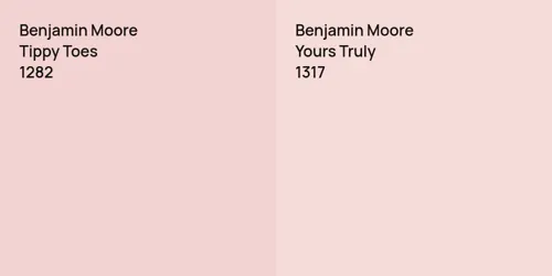 Benjamin Moore Tippy Toes vs. Benjamin Moore Mellow Pink comparison