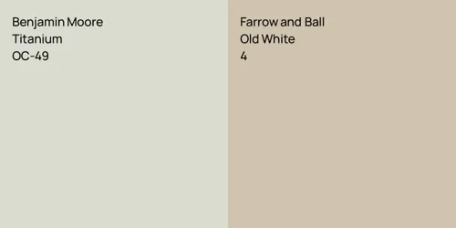 Benjamin Moore Titanium vs. Farrow and Ball White Tie comparison