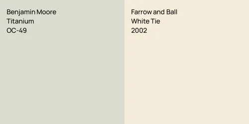 Benjamin Moore Titanium vs. Farrow and Ball New White comparison