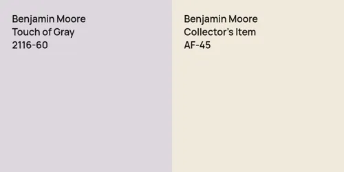 Benjamin Moore Touch of Gray vs. Benjamin Moore Angelica comparison