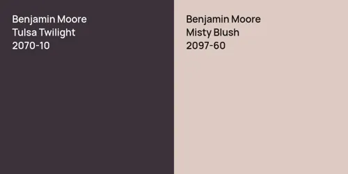 Benjamin Moore Tulsa Twilight vs. Benjamin Moore Ashwood Moss comparison