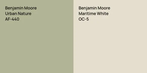 Benjamin Moore Urban Nature vs. Benjamin Moore Beach Glass comparison