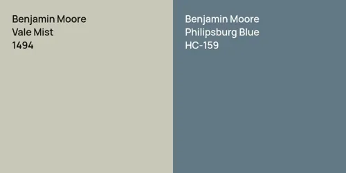 Compare Benjamin Moore Vale Mist with other colors