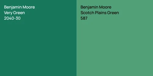 Benjamin Moore Very Green vs. Benjamin Moore Ming Jade comparison