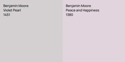 Benjamin Moore Violet Pearl vs. Benjamin Moore White Heaven comparison