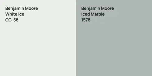 Benjamin Moore White Ice vs. Benjamin Moore Glacier White comparison
