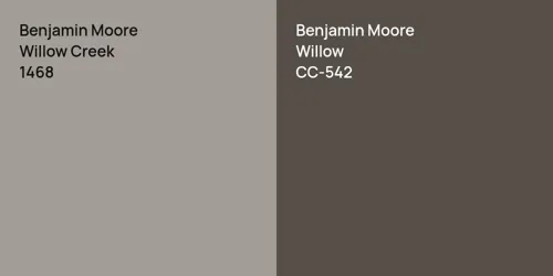 Benjamin Moore Willow Creek vs. Benjamin Moore Graystone comparison