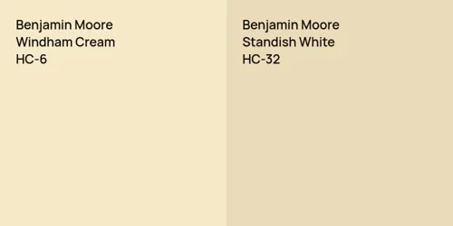 Benjamin Moore Windham Cream vs. Benjamin Moore Palm Coast Pale comparison