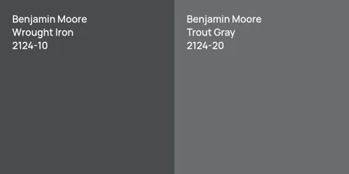 Benjamin Moore Wrought Iron vs. Benjamin Moore Platinum Gray comparison