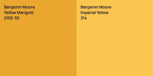 Benjamin Moore Yellow Marigold vs. Benjamin Moore Yellow Oxide comparison