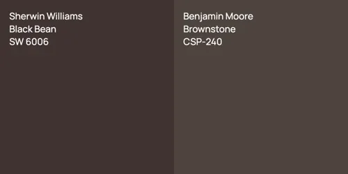 Compare Sherwin Williams Black Bean with other colors