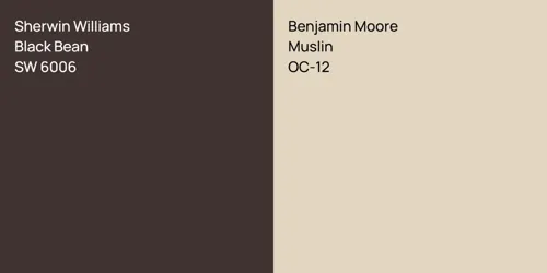 Compare Sherwin Williams Black Bean with other colors