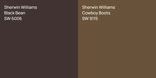Compare Sherwin Williams Black Bean with other colors