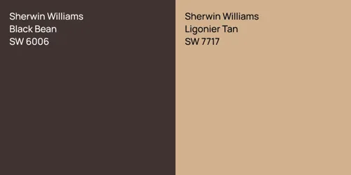 Compare Sherwin Williams Black Bean with other colors