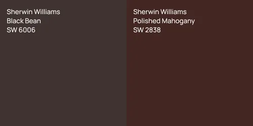 Compare Sherwin Williams Black Bean with other colors