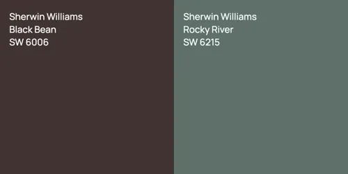 Compare Sherwin Williams Black Bean with other colors