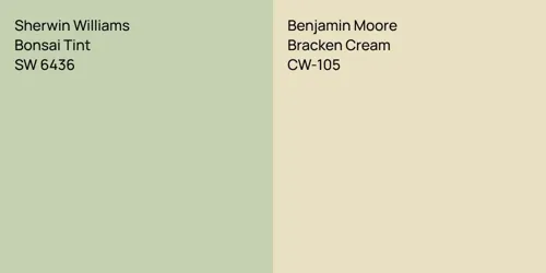 Sherwin Williams Bonsai Tint vs. Benjamin Moore Cedar Grove comparison