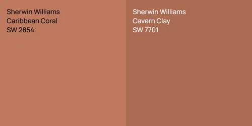 Compare Sherwin Williams Caribbean Coral with other colors