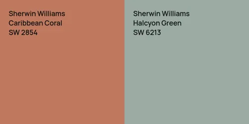 Compare Sherwin Williams Caribbean Coral with other colors