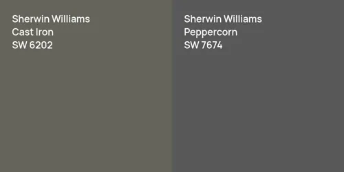 Compare Sherwin Williams Cast Iron with other colors