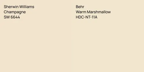 Compare Sherwin Williams Champagne with other colors