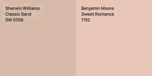 Sherwin Williams Classic Sand vs. Benjamin Moore Sweet Romance comparison