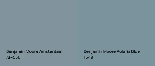 Benjamin Moore Amsterdam vs. Benjamin Moore Buxton Blue color comparison