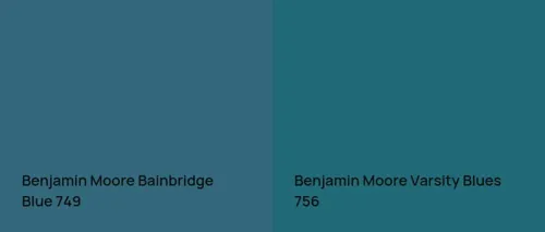 Benjamin Moore Bainbridge Blue vs. Benjamin Moore Blue Daisy comparison