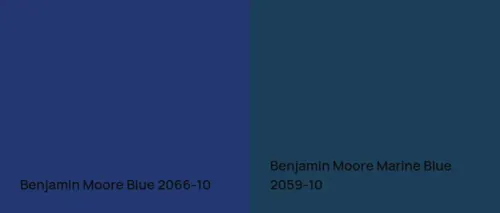 Benjamin Moore Blue vs. Benjamin Moore Marine Blue comparison