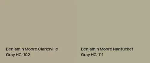 Benjamin Moore Clarksville Gray vs. Benjamin Moore Kangaroo comparison